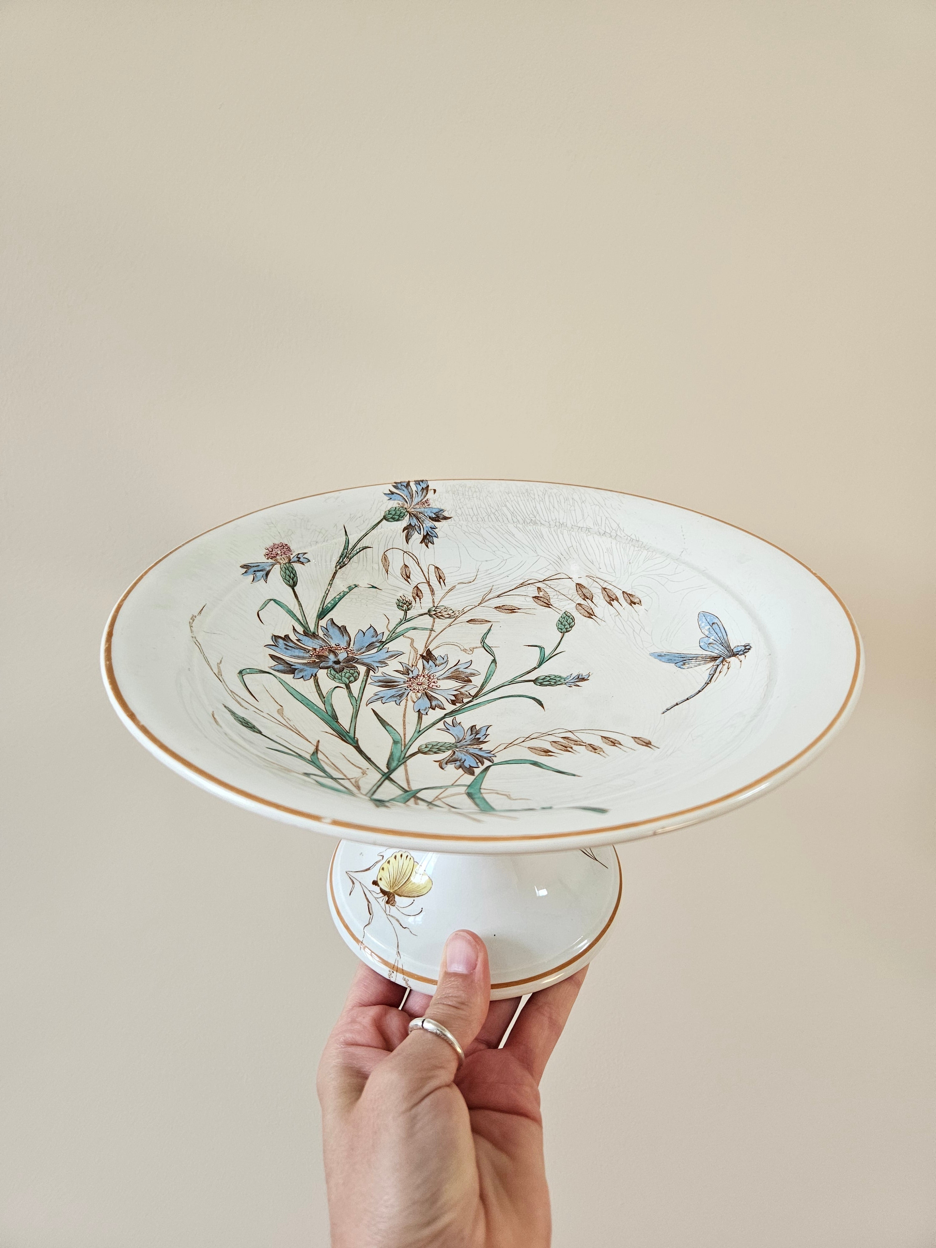 Compotier vintage, libellules & papillons – Vaisselle Vintage & Cie